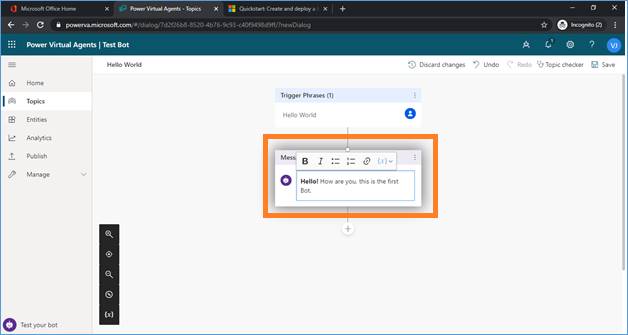 Create Your First Bot Using Microsoft Power Virtual Agents